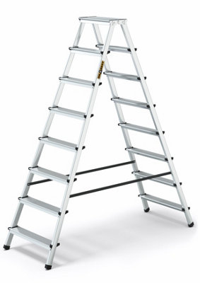 Drabest 8-Steps Aluminium Double-Sided Household Ladder 125 Kg