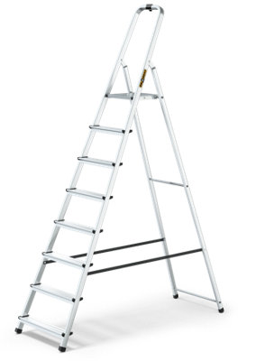Drabest Aluminum 8-Steps Household Ladder 125 Kg + Hook