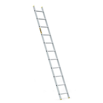 DRABEST professional 11-step aluminum leaning ladder, 150 kg capacity