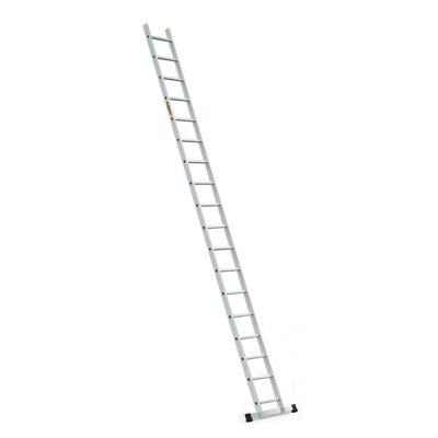DRABEST professional 18-step aluminum leaning ladder, 150 kg capacity