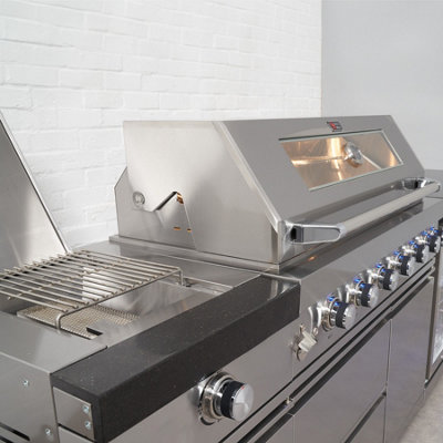 Draco Grills 6 Burner BBQ Modular Outdoor Kitchen with Sear Station and ...