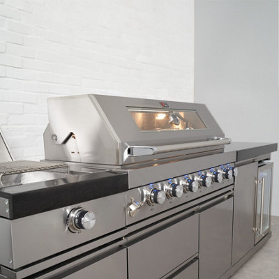 Draco Grills 6 Burner BBQ Modular Outdoor Kitchen with Sear Station and ...