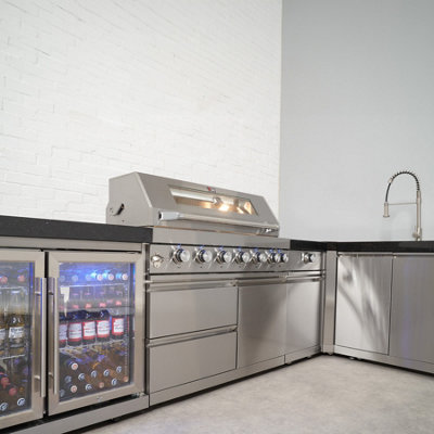 Draco Grills 6 Burner BBQ Modular Outdoor Kitchen with Sear Station ...