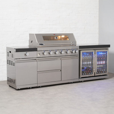 Draco Grills 6 Burner BBQ Modular Outdoor Kitchen with Sear Station ...