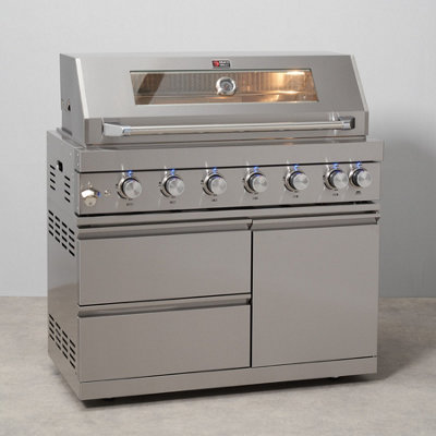 Draco Grills 6 Burner BBQ Modular Outdoor Kitchen with Sear Station ...