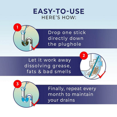 Drain Sticks Pack of 12 - Non-Toxic & Solvent-Free