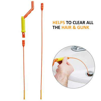 Drain Weasel Anti-Clog Tool Remover Unblocker Hair Catcher For Kitchen ...
