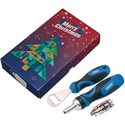 Draper 04774 Christmas Gift Set Ratchet Screwdriver Bottle Opener Set
