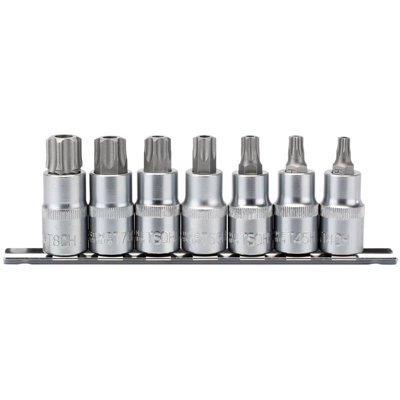 Draper 1/2" Sq. Dr. Draper TX-STAR Security Socket Bit Set 7 Piece ...