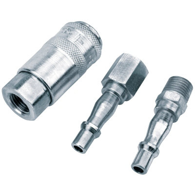 Draper 1/4" PCL BSP Air Line Coupling Set (3 Piece) 37844 | DIY at B&Q
