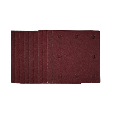 Draper 1/4 Sanding Sheets with Hook and Loop, 115 x 105mm, 80 Grit ...