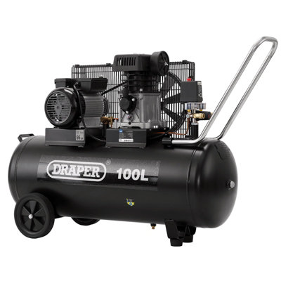 Draper 100L Belt-Driven Air Compressor, 2.2kW/3hp 31254 | DIY at B&Q