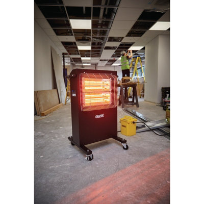 DRAPER 110V 2.4KW INFRARED CABINET HEATER 8188 BTU WITH TWIN HALOGEN ...