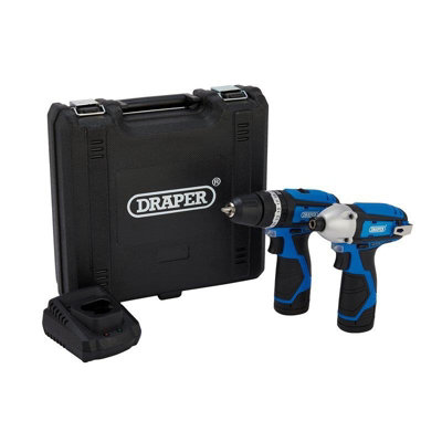 Draper 12V Combi Drill & Impact Driver, 2 x 1.5Ah Batteries, 1 x Fast ...