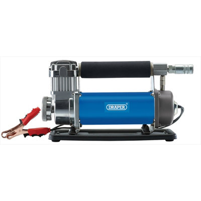 Draper 12V DC Air Compressor With Tyre Inflator Gauge Copper Coil Motor ...
