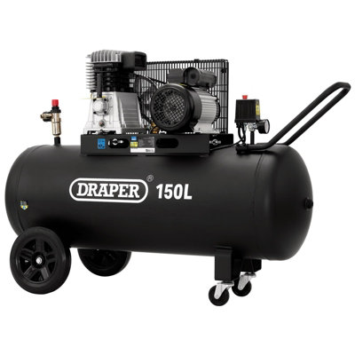 Draper 150L Belt-Driven Air Compressor, 2.2kW/3hp 55305 | DIY at B&Q