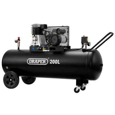 Draper 200L Belt-Driven Air Compressor, 2.2kW/3hp 55315