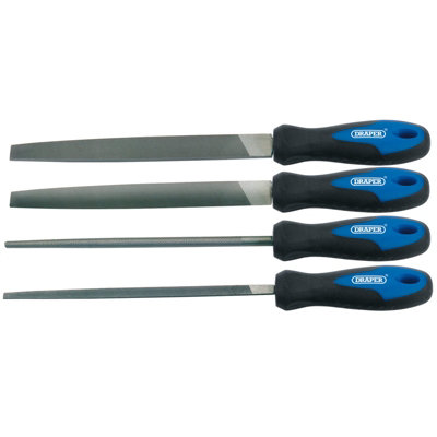 Draper 200mm Soft Grip Engineers File Set (4 Piece) (44962) | DIY at B&Q