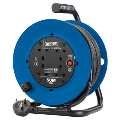 Draper 230V Four Socket Industrial Cable Reel, 50m 02120