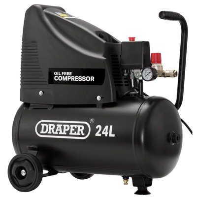 Draper 24L Oil-Free Direct Drive Air Compressor, 1.1kW/1.5hp and Air ...