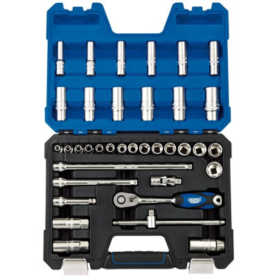 Draper 3/8" Sq. Dr. Metric Socket Set 36 Piece 16449 at B&Q