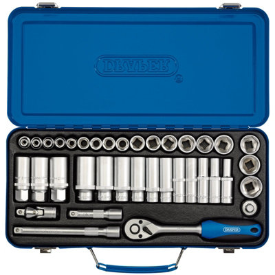 Draper 3/8" Sq. Dr. Metric Socket Set 37 Piece 16367 at B&Q