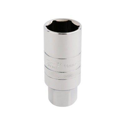 Draper 3/8" Square Drive 14mm Thread 6 Point Satin Chrome Spark Plug ...