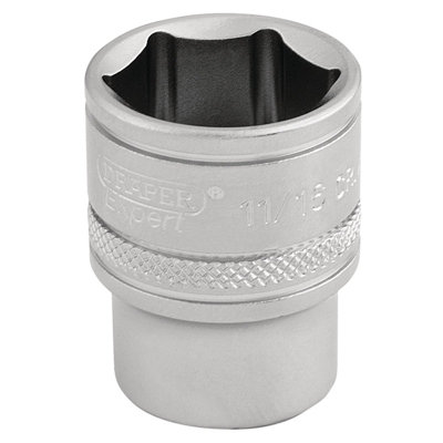 Draper 3/8" Square Drive 6 Point Imperial Socket 11/16" 16573 | DIY at B&Q
