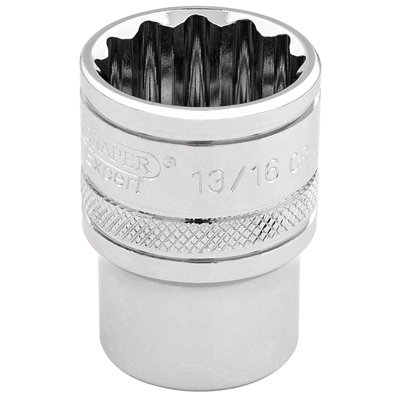 Draper 3/8" Square Drive Hi-Torq 12 Point Socket 13/16" 49482 | DIY at B&Q