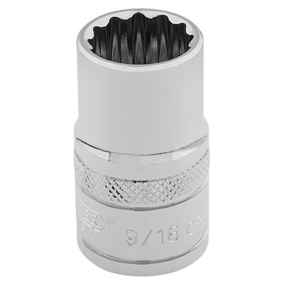 Draper 3/8" Square Drive Hi-Torq 12 Point Socket 9/16" 49457 | DIY at B&Q