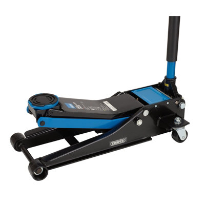 Draper 3 Tonne Low Profile Trolley Jack Blue With Twin Piston Quick ...