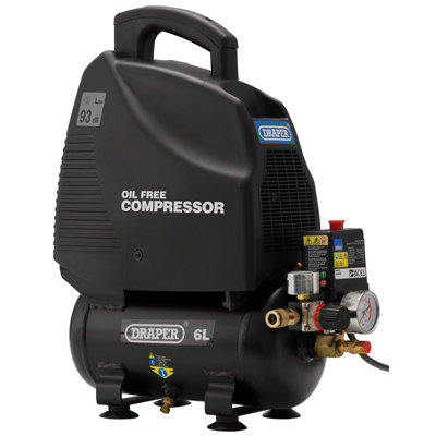 Draper 6L Oil-Free Air Compressor, 1.1kW/1.5hp 24974