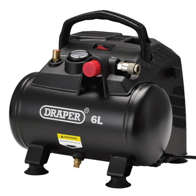Draper 6L Oil-Free Air Compressor, 1.2kW/1.5hp 02115