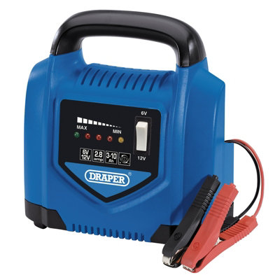 Draper 6V/12V Battery Charger, 2.8A 53047 | DIY at B&Q