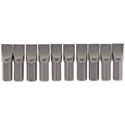Draper 8mm 1/4" Hex. Plain Slot Insert Bit 25mm Long x 10 64046 | DIY ...