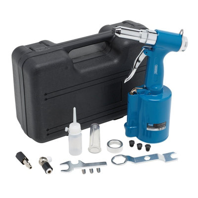 Draper Air Riveter Kit, 14 Piece, 1/4" BSP Gun, Interchangeable Nozzles ...