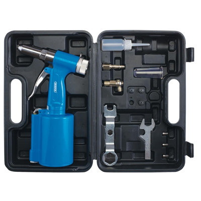 Draper Air Riveter Kit, 14 Piece, 1/4" BSP Gun, Interchangeable Nozzles ...