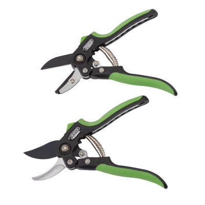 Draper Anvil and Bypass Secateurs Set, 200mm (2 Piece) 08986 | DIY at B&Q