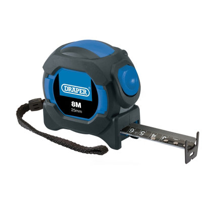 Draper Auto Lock Measuring Tape, 8m/26ft, 25mm 04771 | DIY at B&Q