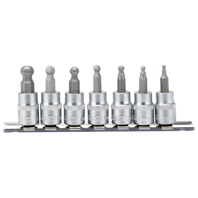 Draper Ball-end Hex. Socket Bit Set, 3/8" Sq. Dr., 48mm (7 Piece) 16296 ...