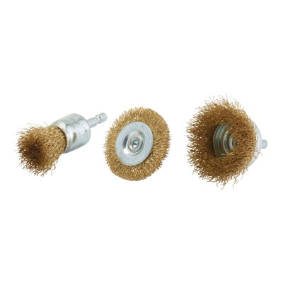 Draper Brassed Steel Crimped Wire Brush Set (3 Piece) 07435
