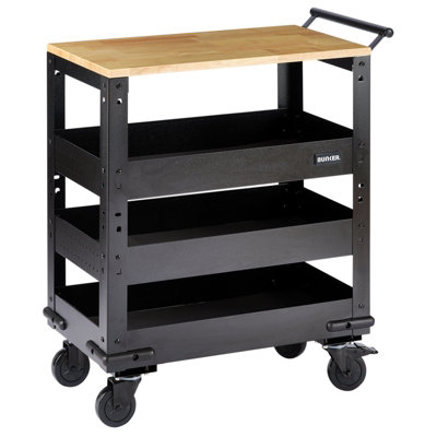 Draper BUNKER Modular 3 Tier Trolley with Pull Handle and Hardwood ...