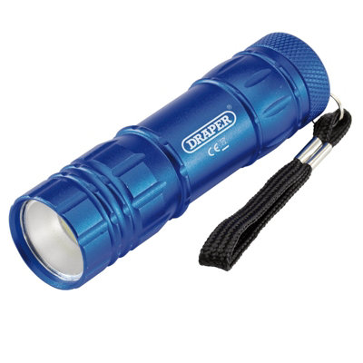 Draper COB LED Aluminium Hand Torch, 3 x AAA Batteries Supplied 90103
