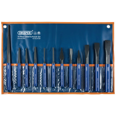 Draper Cold Chisel and Punch Set (12 Piece) 26557 | DIY at B&Q