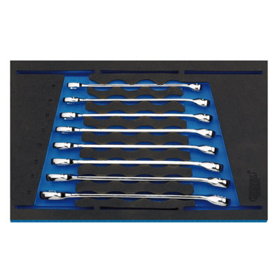 Draper Combination Spanner Set in 1/4" Drawer EVA Insert Tray (8 Piece ...