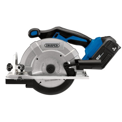 Draper D20 20V Brushless Circular Saw, 1 x 3.0Ah Battery, 1 x Fast ...