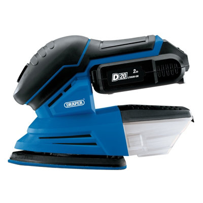 Draper D20 20V Tri-Base Detail Sander, 1 x 2.0Ah Battery, 1 x Charger 00608