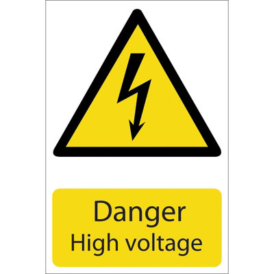 Draper 'Danger High Voltage' Hazard Sign | DIY at B&Q