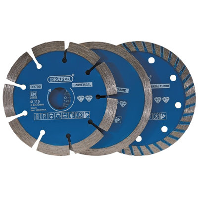 Draper Diamond Blade Set, 115mm (3 Piece) 99795