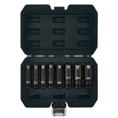 Draper Draper HI-TORQ Metric Deep Impact Socket Set, 3/8" Sq. Dr. (8 ...